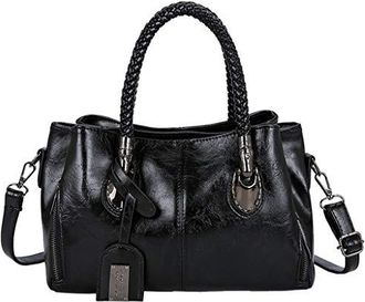 Generic Sac à bandoulière coloré - Capacité solide - Grand sac en cuir pour femme - Sac à bandoulière pour homme, Noir, Taille unique