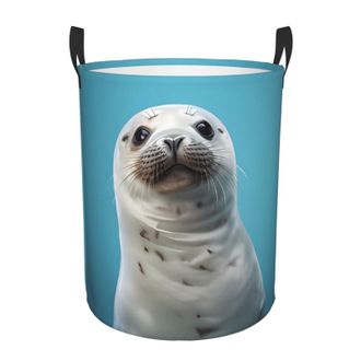 Generic Niedlicher Seel&ouml;we Korb W&auml;sche Rund W&auml;schekorb Stehender W&auml;schebeh&auml;lter F&uuml;r Waschk&uuml;che Decken Spielzeug