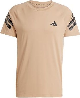 adidas Mens T-Shirt Icon 3 Bandes, Warm Sandstone/Black, 2XL