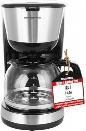 Emerio CME-122933, Filter Kaffeemaschine, 1.25l f&uuml;r bis zu 10 Tassen frischen Kaffee, herausnehmbarer Permanent-Filter, Anti-Tropf-Funktion, Kaffeekanne aus 