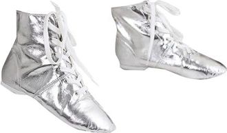 Generic Bottes montantes en cuir paillet&eacute; pour femme - Pour danse, yoga, sc&egrave;ne, performance - Pour enfants et adultes, Argent&eacute;., 45.5 EU