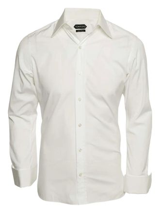 Tom Ford chemise en coton à manches longues - Blanc