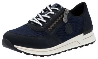 Rieker Sneaker RIEKER, Damen, Gr. 36, blau (nachtblau), Lederimitat, Textil, Schuhe Sneaker, Freizeitschuh, Halbschuh, Schn&uuml;rschuh im Materialmix, Topseller