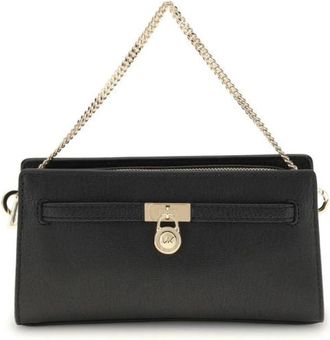 Michael Kors Ikonic Leder Schultertasche mit Vorh&auml;ngeschloss - - Bags - Damen - Schwarzk - ONE SIZE
