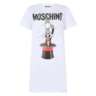 Moschino Femme, Robes, Blanc, Taille: 34 FR Robe blanche avec des motifs color&eacute;s vibrants