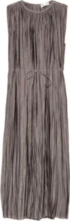 Roberto Collina Femme, Robes, Brun, Taille: 40 FR Pleated Maxi Dress