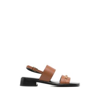 Sergio Rossi Femme, Chaussures, Brun, Taille: 38 EU Sandales &agrave; boucle avec logo