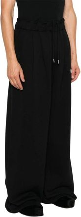 Dries Van Noten Homme, Pantalons, Noir, Taille: M Wide Pantalons