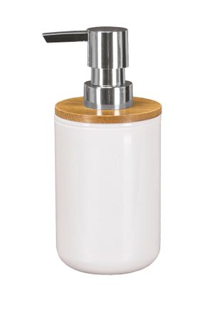 Kleine Wolke Seifenspender Timber, wei&szlig; Double 7.2 x 7.2 x 16 cm