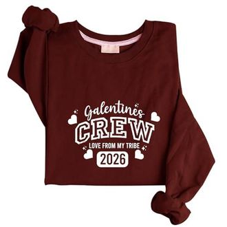Generic Galentines Gang Sweatshirt Galentines Day Shirt Funny Saint-Valentin pour femme, bordeaux, 3XL