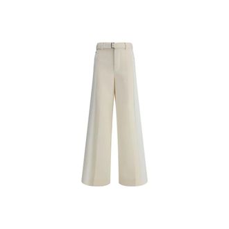 sacai Femme, Pantalons, Blanc, Taille: 38 FR Wide Leg HighWaisted Pants