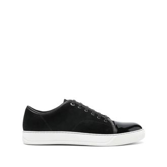 Lanvin Homme, Chaussures, Noir, Taille: 46 EU Baskets bas en cuir avec des d&eacute;tails raffin&eacute;s