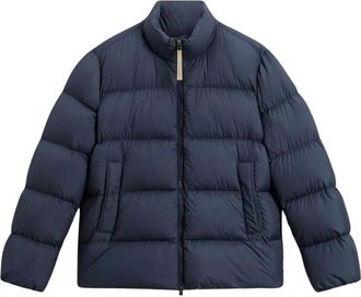 Woolrich Homme, Vestes, Bleu, Taille: S Microfiber Down Jacket