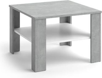 Vicco Table Basse Homer, Béton/Blanc, 60 x 60 cm