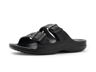 Crocs Sandales plates Saturday Sandal M pour homme, noir, 42 EU, Noir, 43/44 EU