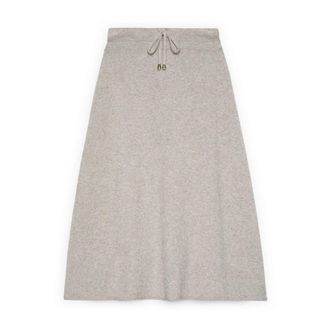 Fiorella Rubino Femme, Jupes, Beige, Taille: 40/42 FR Jupe en maille avec cordon de serrage