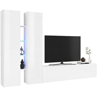 Dmora Fabiano Wohnwand, 12 Regale, 30x280x180h cm Wei&szlig;