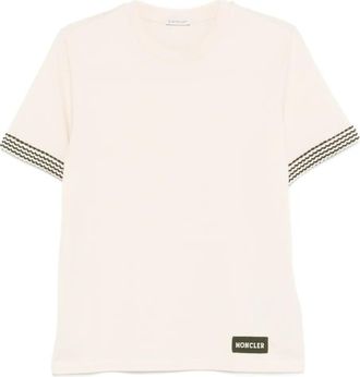 Moncler patterned-sleeve T-shirt - Nude