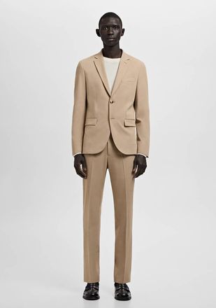 Mango Pantalon costume Par&iacute; super slim-fit beige - Homme - 36 - MANGO MAN