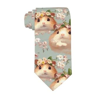 Generic Couronne De Fleurs De Hamster Cravates Hommes Décontractée Cravates Classique Cravatte Pour Soirée Femmes Mariage