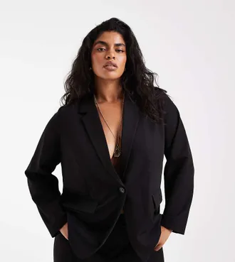 Vero Moda Curve ensemble blazer oversize ajust&eacute; noir
