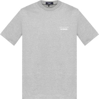 Comme Des Garçons Homme, Tops, Gris, Taille: S T-shirt avec logo imprimé