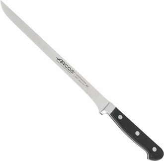 Arcos Couteau à Jambon Professionnel - Lame Forgée NITRUM 250 mm - Manche POM Résistant - Pour Découpes Précises - Série Classique