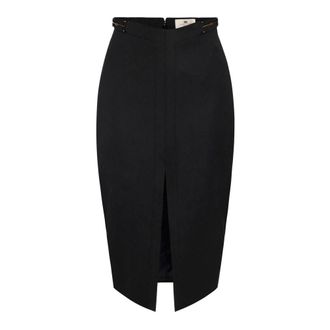 Elisabetta Franchi Rock aus Gabardine mit Schmuck-Trensen - - Skirts - Damen - Schwarzk - XS