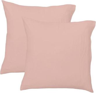 Matt & Rose Taies doreiller Unies Double Gaze DE Coton 65x65cm | 100% Coton de qualit&eacute; sup&eacute;rieure | Oeko-TEX | Taies doreiller 65x65cm | Rose