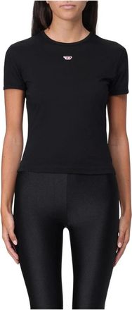 Diesel Femme, Tops, Noir, Taille: 36 FR Stretch Cotton T-Shirt