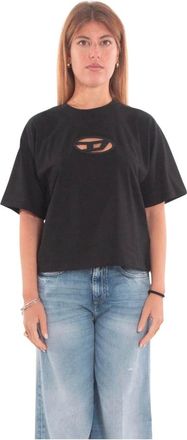 Diesel Femme, Tops, Noir, Taille: 38 FR T-Buxt Crop-Od Boxy Tee