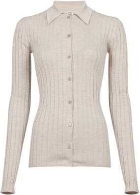 Toteme Chemise c&ocirc;tel&eacute;e slim en cachemire et soie