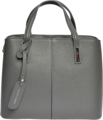 Anna Luchini Grau Rindsledertasche