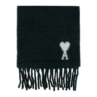 Ami Alpaka-Schal mit Ami De Coeur - - Accessories - unisex - Schwarzk - ONE SIZE