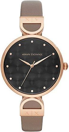 Diesel Armani Exchange Watch For Women, Quartz Three hand movement and 38 mm Case Size with Leather strap