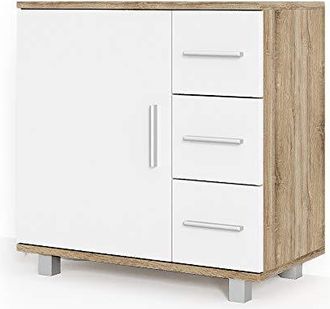 Vicco Meuble sous Vasque Simple Ilias, Sonoma/Blanc, 60 x 60.8 cm