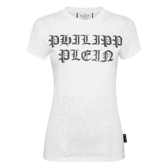 Philipp Plein Femme, Tops, Blanc, Taille: 36 FR T-Shirt Coupe Slim