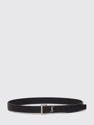 Saint Laurent Ceinture en cuir grain&eacute; avec monogramme YSL