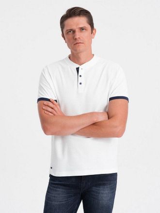 Ombre Poloshirt Poloshirt f&uuml;r M&auml;nner ohne Kragen