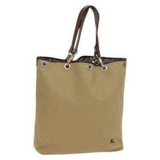 Burberry Pre-owned Toile sacs-main - Femme - Pre-owned - Beige - Taille: ONE Size