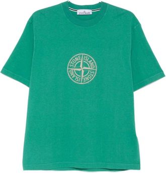 Stone Island Homme, Tops, Vert, Taille: M Logo-print T-shirt