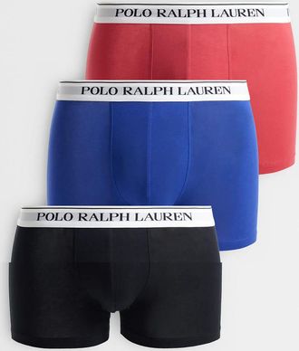 Polo Ralph Lauren 3er-Pack Trunks mit Logobund in Schwarz, Wei&szlig; und Hellblau