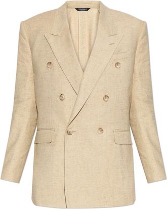 Dolce & Gabbana Homme, Vestes, Beige, Taille: L Double-Vented Blazer