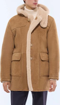 Fursac Manteau long en peau lain&eacute;e - Taille XL - Homme