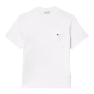 Lacoste Baumwoll-T-Shirt mit Brusttasche - - Tops - Herren - Wei&szlig; - M
