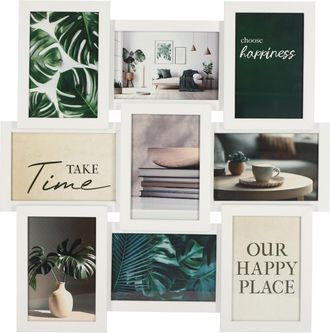 Wackadoo Bilderrahmen Collage Weiß 10x15 cm 9 Fotos Hergestellt in EU FSC Holz aus MDF Fotorahmen Galerierahmen mit Glasscheibe familie mehrere bilder picture 