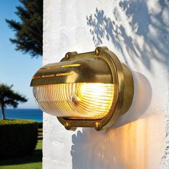 Licht-Erlebnisse Applique extérieure E27 IP64 cour jardin verre laiton massif Maritim lampe