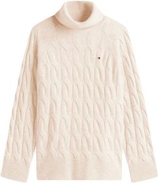 Tommy Hilfiger Rollkragenpullover aus Wolle Tommy Hilfiger in Beige