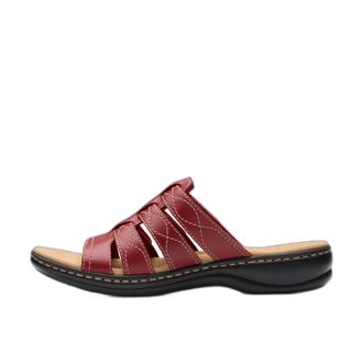 Clarks Damen Leisa Amanda Sandale, Rotes Leder, 44.5 EU Weit