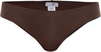Maison Margiela Femme, Sous-v&ecirc;tements, Brun, Taille: 40 FR Logo Briefs